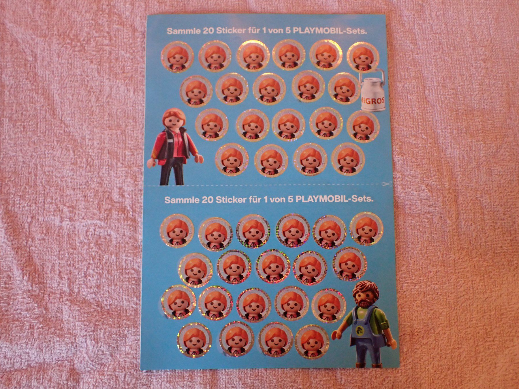 2 volle Karten mit 40 Migros Sticker für 2 Play Mobil Sets (Gebraucht) in Geroldswil für CHF 40 ...