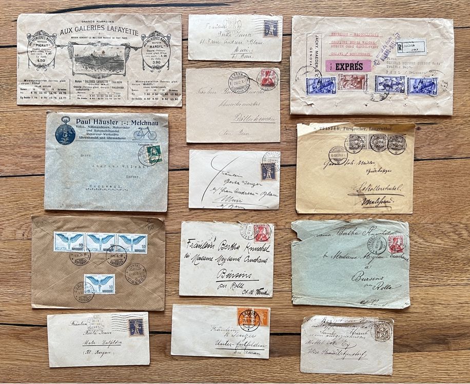 Briefmarken 13 Antike Couverts Schweiz Umschläge Briefe | Kaufen auf ...