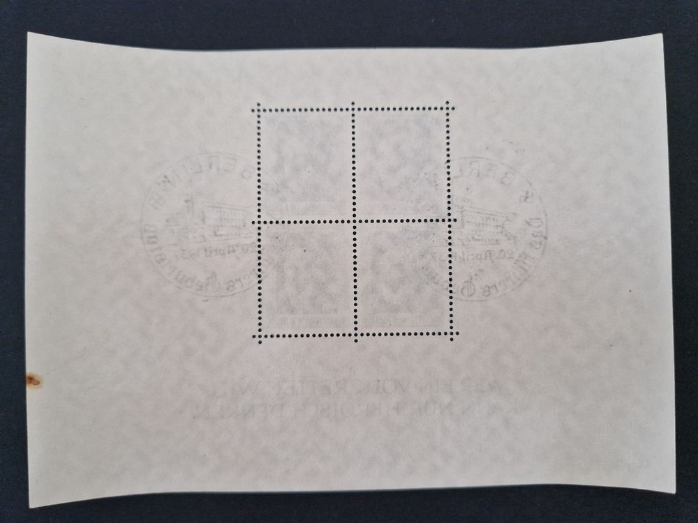 Deutsches Reich Briefmarken Adolf Hitler Block 7 1937 (Gebraucht) in St ...