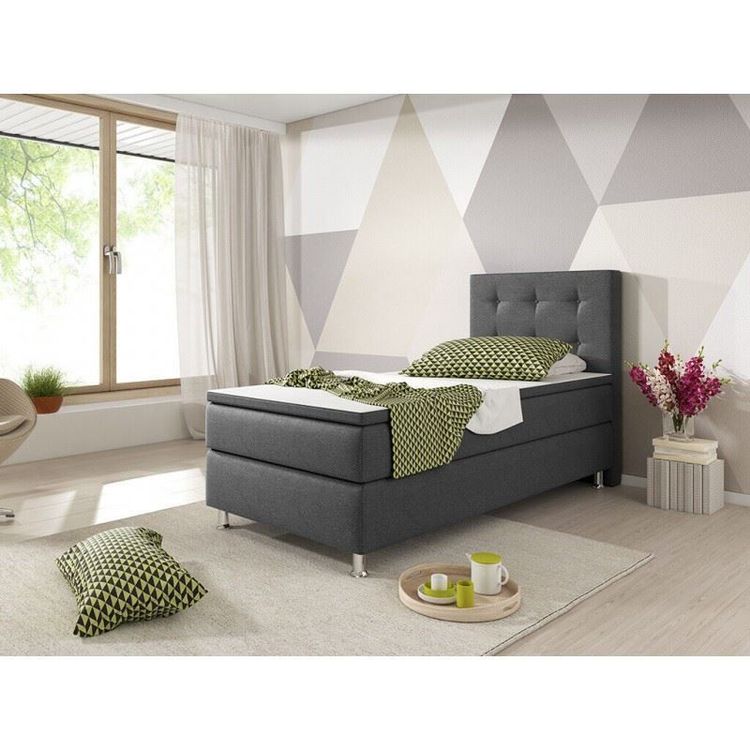 Boxspringbett 90x200 Anthrazit Hotelbett Einzelbett Bett (Neu und ...