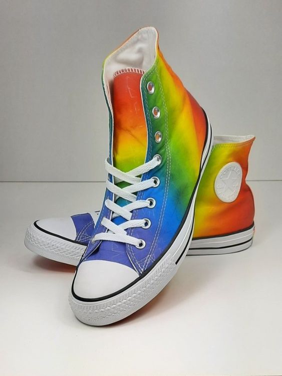 CONVERSE Chuck All-Star Hi Rainbow Stars Pride weiss Gr. 46 (Neu und originalverpackt) in ...