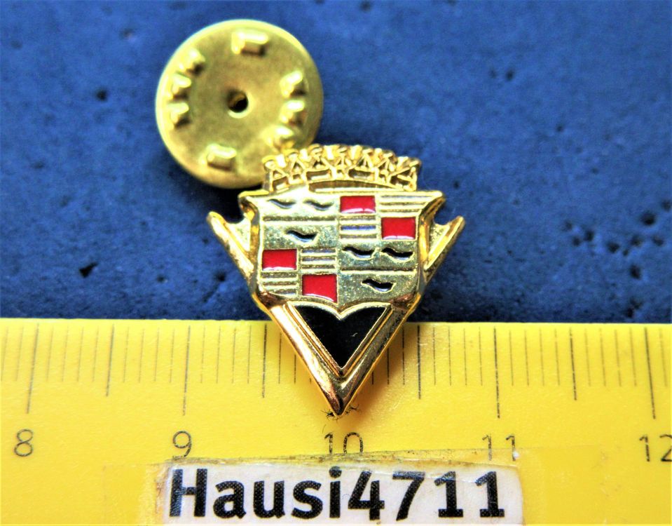 PIN AUTO LOGO CADILLAC GOLDIG KLEIN EDEL CHIC ENAMEL GM GEST (Gebraucht ...