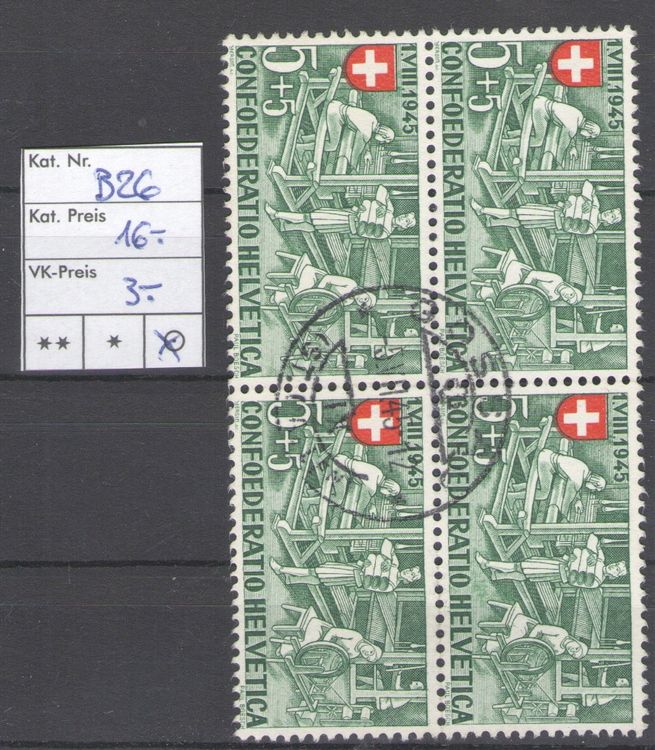 Zst. Nr. B22 Viererblock - Stempel "Oberuzwil" (Gebraucht) in Rombach für CHF 3 – mit Lieferung ...
