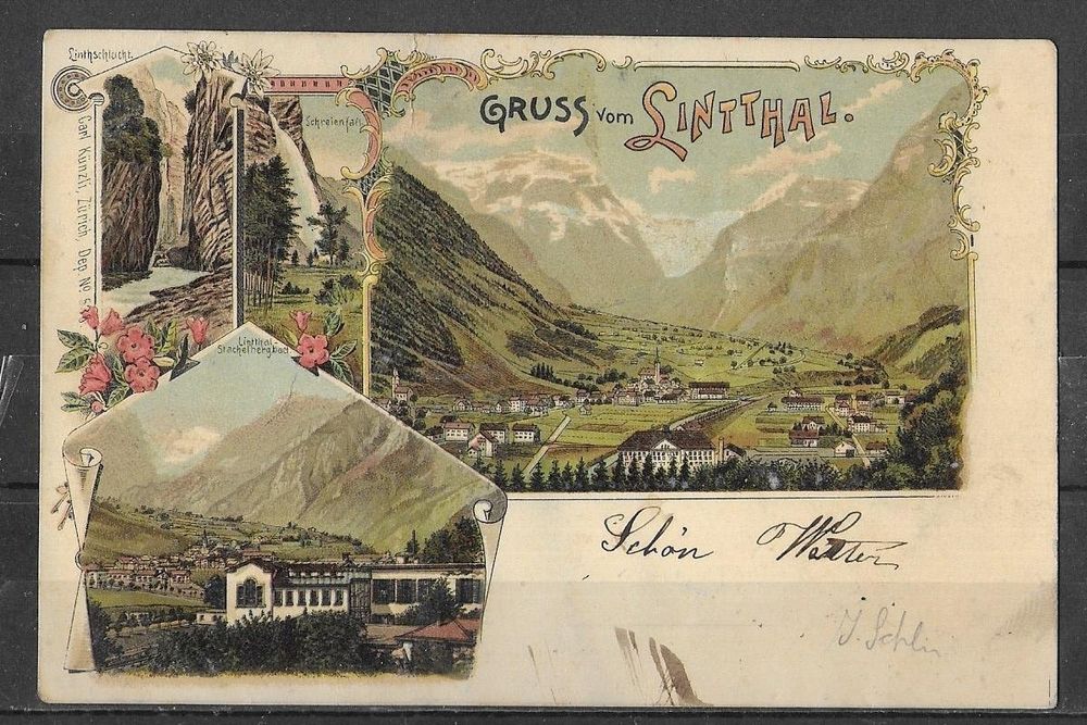GL Gruss aus Linthal 1899 (Litho) (Gebraucht) in Schocherswil für CHF 20 – mit Lieferung auf ...