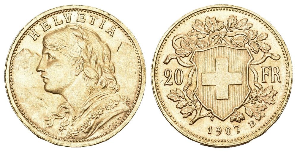 Goldvreneli: 20 Fr. (Vreneli) 1907 - RAR (Gebraucht) in für CHF 449 ...