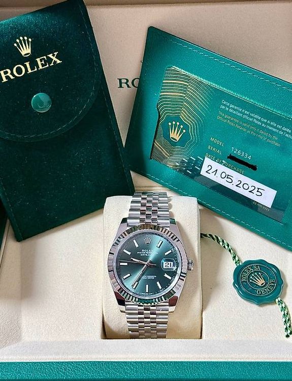 Rolex Datejust 41 Grün 2025 Neu Ungetragen (Neu und originalverpackt ...