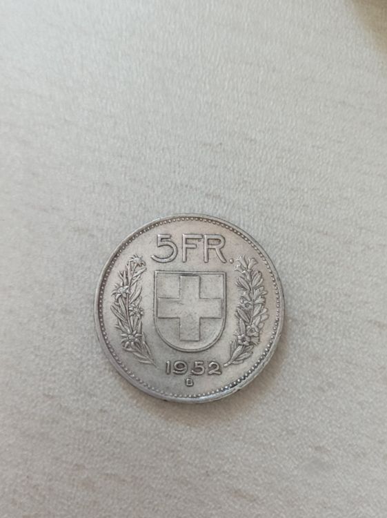Silber 5 Franken 1952 (Gebraucht) in Muralto für CHF 25 – mit Lieferung auf Ricardo kaufen