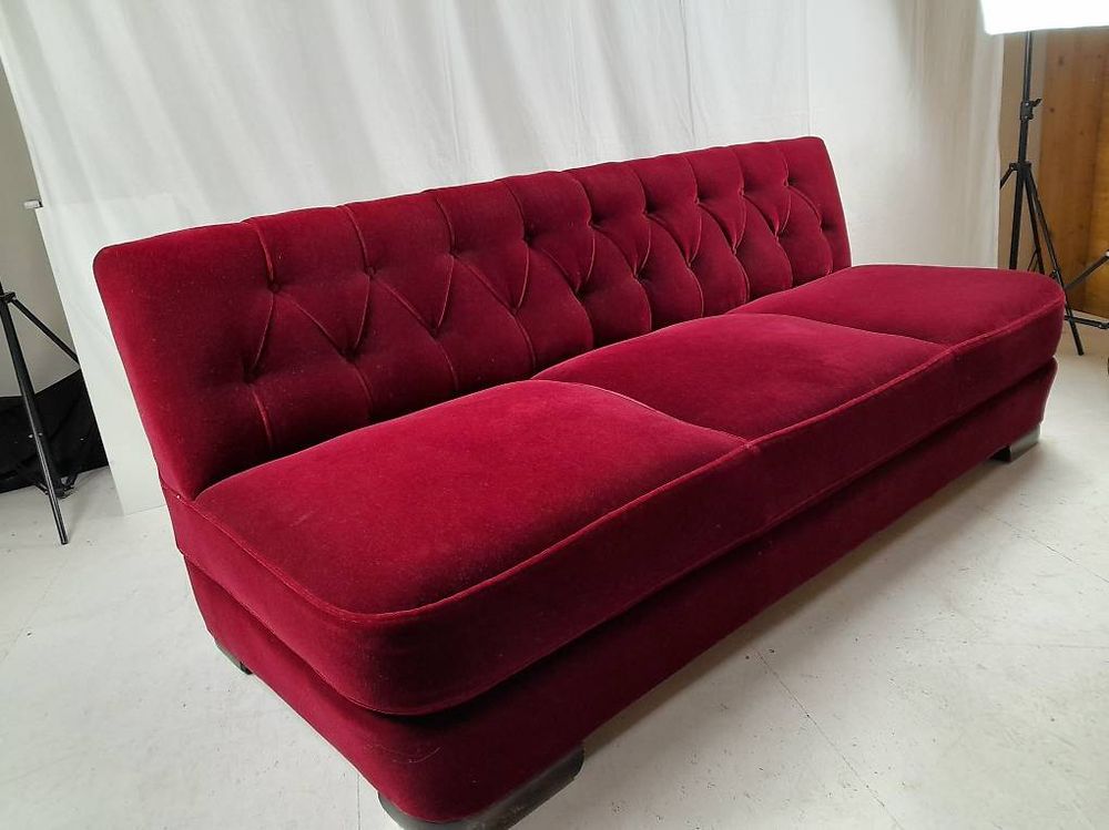 Vintage Sofa mit 2 Sessel weinrot rot burgund 70er Jahre (Gebraucht) in ...