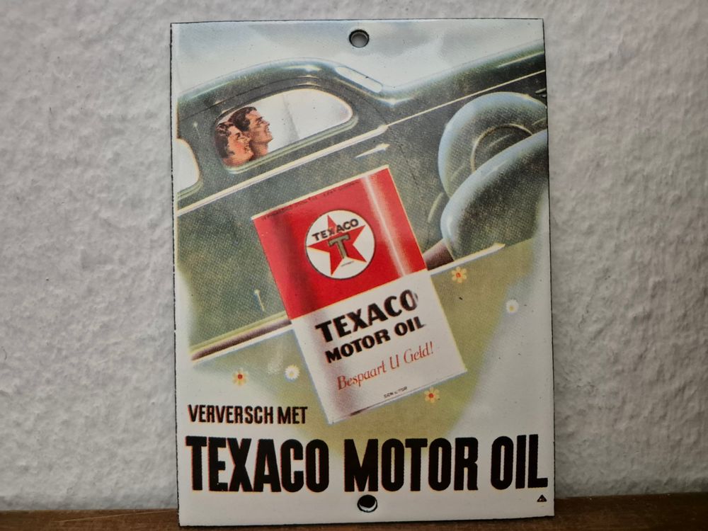 Emailschild Texaco Tankstelle Tanksäule Emaille Schild Retro (Neu (gemäss Beschreibung)) in ...