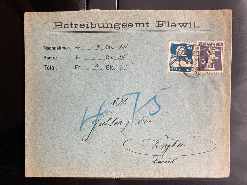 Schweiz 1927 NN-Brief B.amt Flawil MiF Tellkopf u.-knabe (Gebraucht) in Liestal für CHF 2 – mit ...