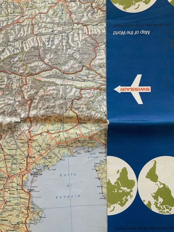 Swissair Map of the World / CH 1970s, 2. letztes Exemplar | Kaufen auf ...