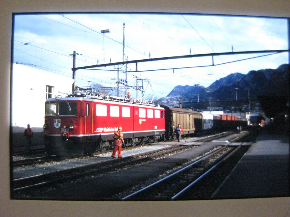 Dia: Chur 1997, Rhätische Bahn RhB, ChA, Sie kaufen ein Orig (Neu ...