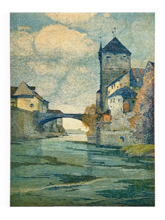 Superbe aquarelle sur papier signée Hans Adolf Steiner 1916 | Kaufen auf Ricardo