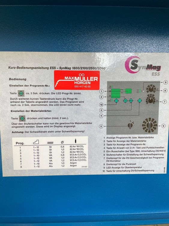 Schutzgasschweissmaschine ESS SynMag 3000 | Kaufen auf Ricardo