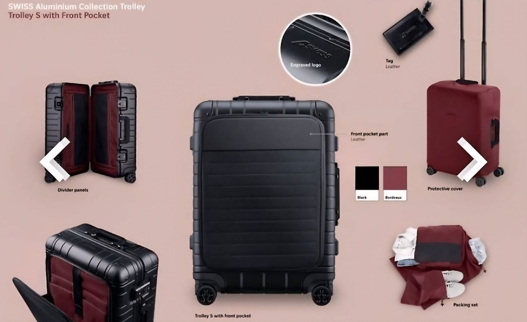 Neuer SWISS Aluminium Collection Trolley S mit Vortasche (Neu und ...