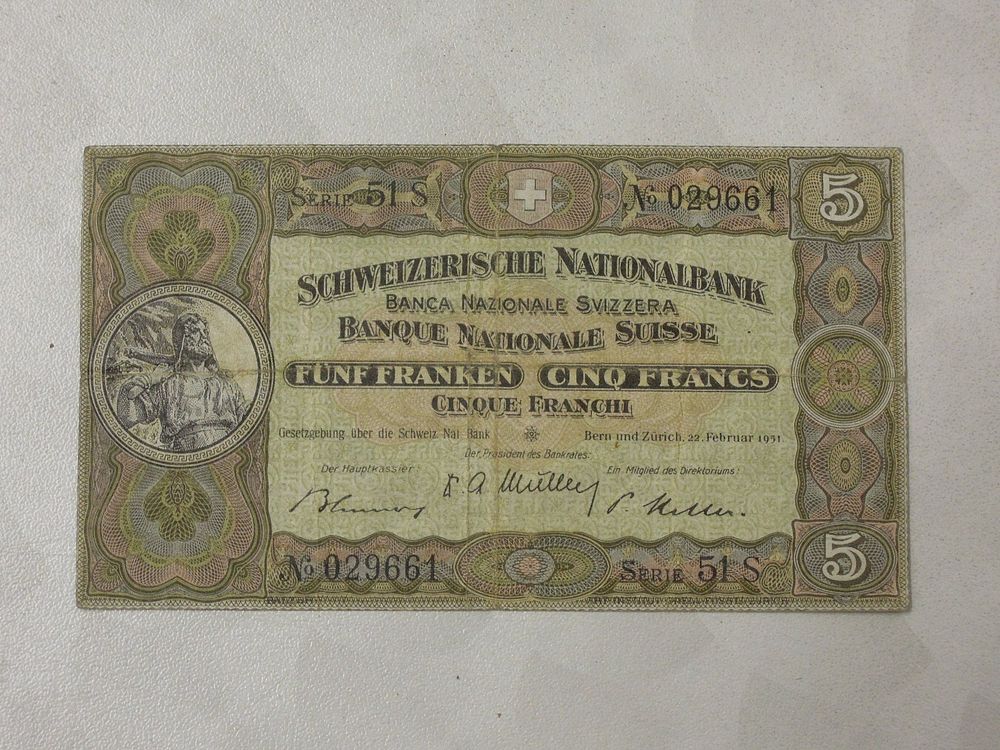 Schweizer Banknote 5 Franken (Gebraucht) in Bad Zurzach für CHF 6 – mit ...