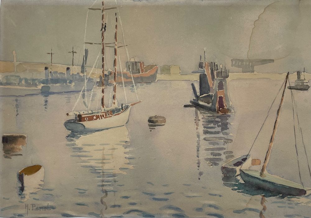 Boote auf dem See Top Aquarell Signiert | Kaufen auf Ricardo