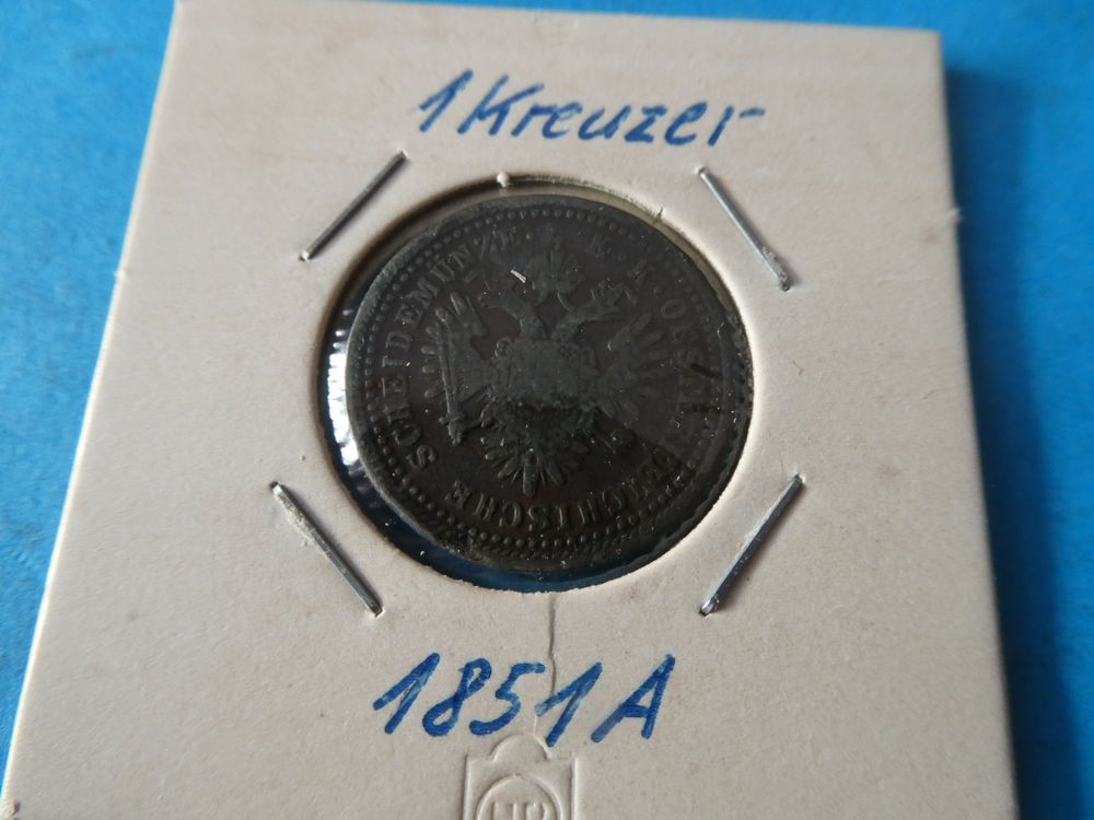 Oesterreich 1851 A, 1 Kreuzer (Gebraucht) in Hinterforst für CHF 1 – mit Lieferung auf Ricardo ...