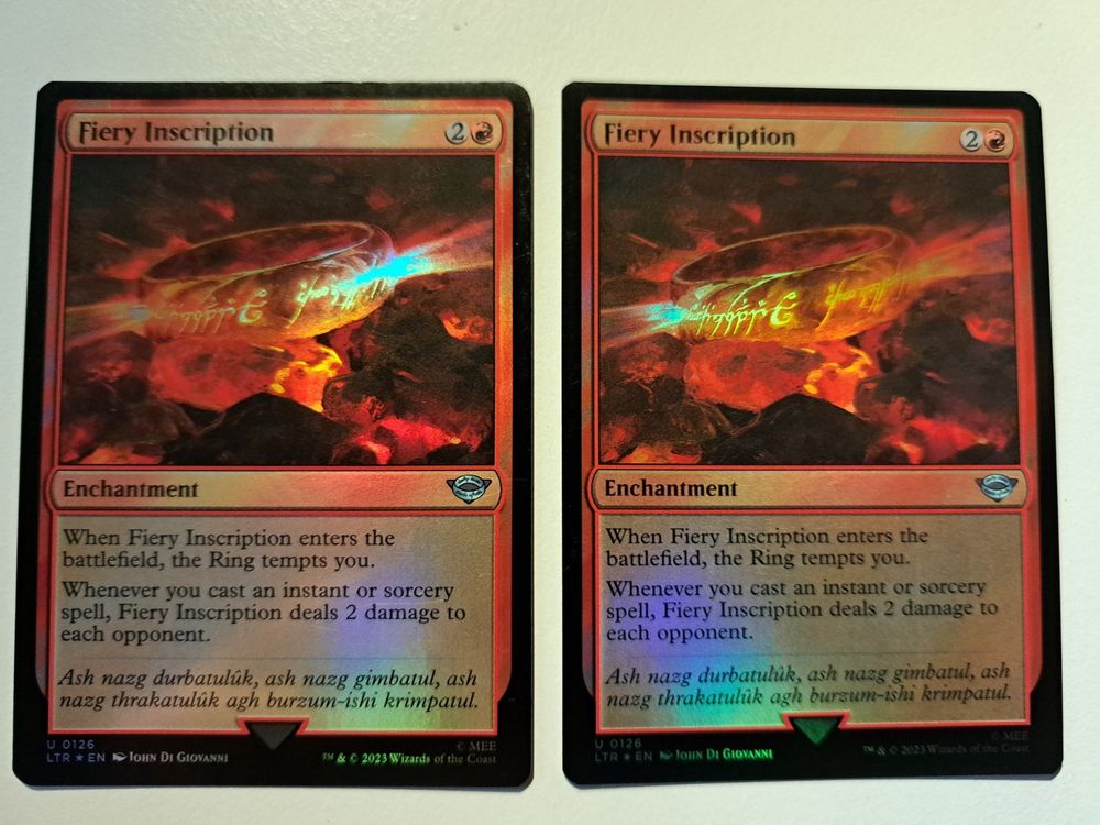 Lord of the Rings: Fiery Inscription FOIL (2 Stk.) (Neu (gemäss ...