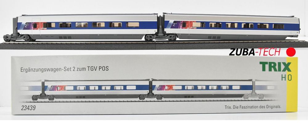 Trix 23439 Ergänzungswagen-Set 2 zum TGV POS SNCF GS mit OVP (Gebraucht ...