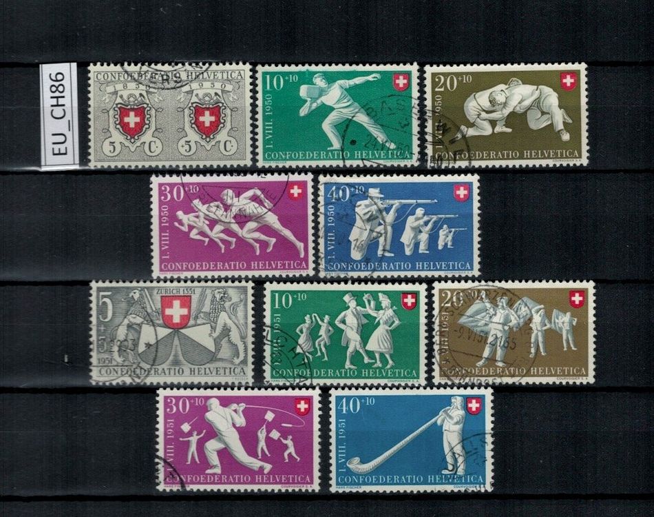 Schweiz, Pro Patria 1950/51, EU_CH86 (Gebraucht) in Erlenbach ZH für CHF 5 – mit Lieferung auf ...