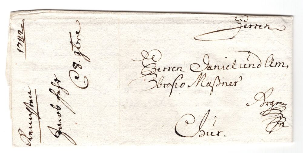Schreiben von 1742 nach Chur an die Herren Massner (Gebraucht) in ...
