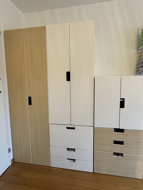 Ikea Stuva Schränke und Kommode, weiss/holz | Kaufen auf Ricardo