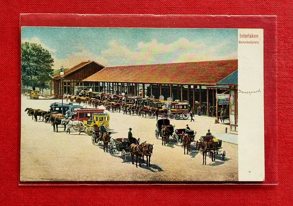 Interlaken - Bahnhof - Kutschen - Wegweiser Dampfboote 1905 | Kaufen auf Ricardo