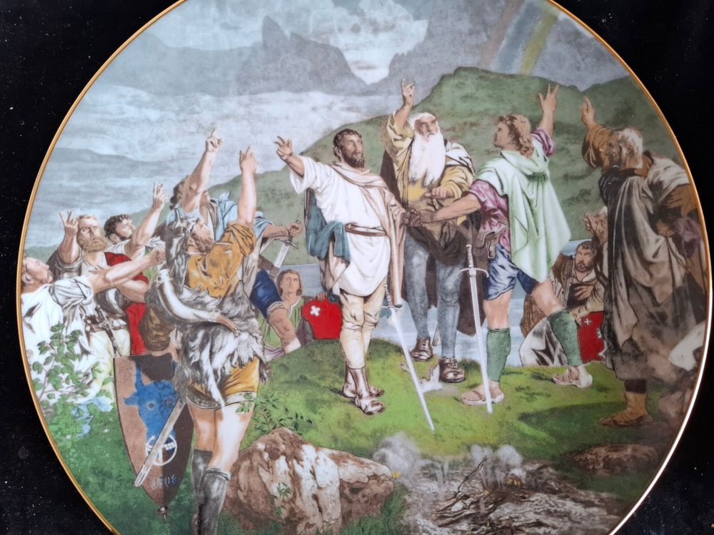 700 Jahre Schweiz Teller Langenthal, 4 Stk., Zertifikate 👍 (Gebraucht ...