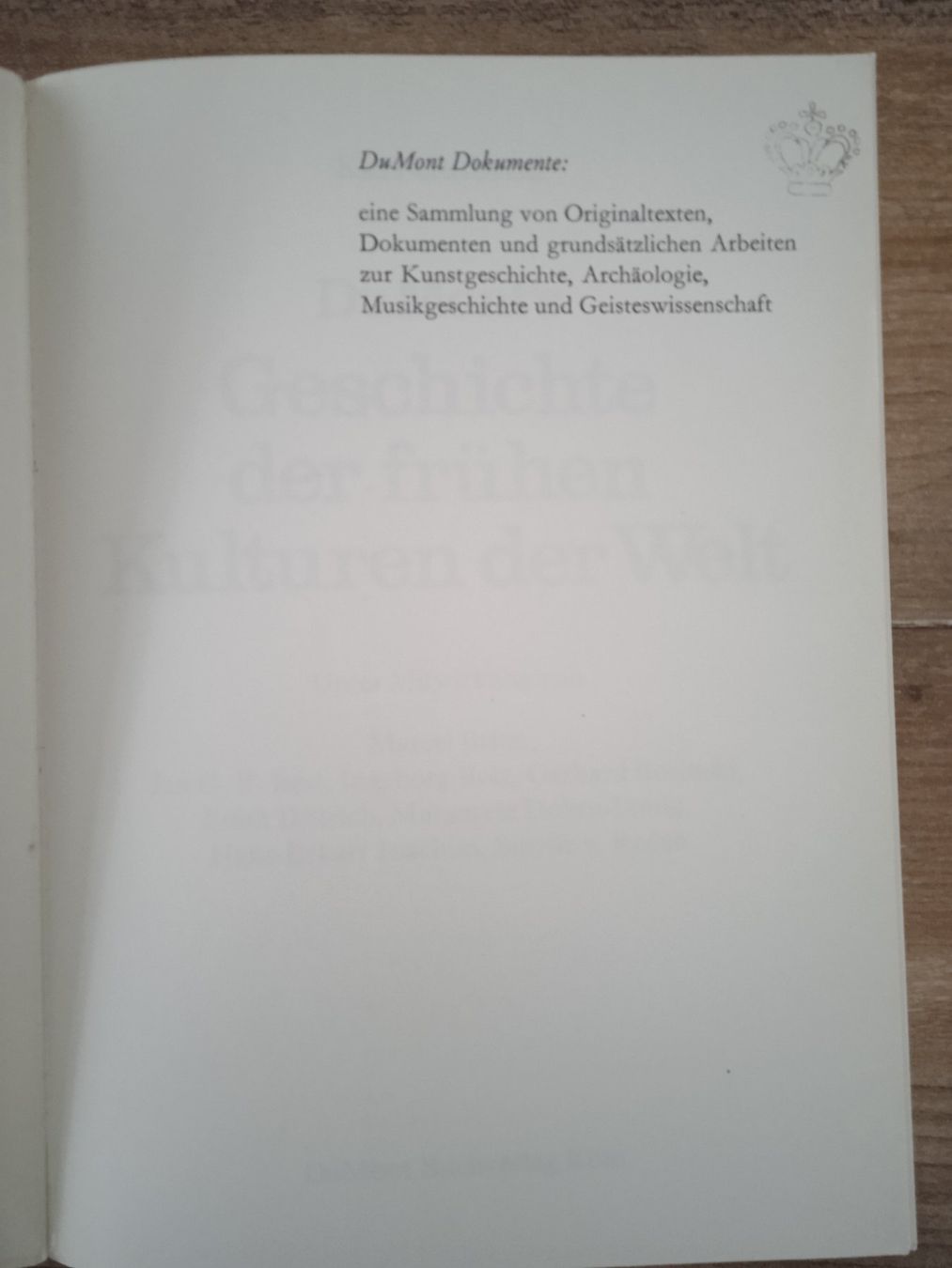 Buch: Geschichte der fühen Kulturen der Welt Du Mont 1975 (Gebraucht ...