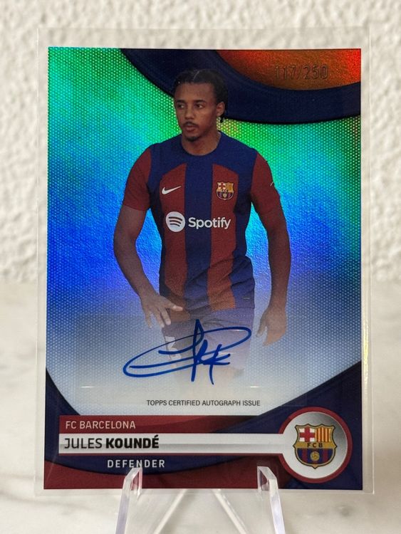 Jules Koundé Autogramm Karte 117/250 Topps Barcelona (Gebraucht) in ...