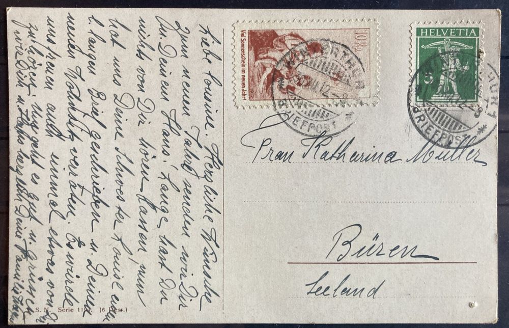 1912, PJ Karte mit Vorläufer I, SBK 350 Fr. (Gebraucht) in Flawil für CHF 59 – mit Lieferung auf ...