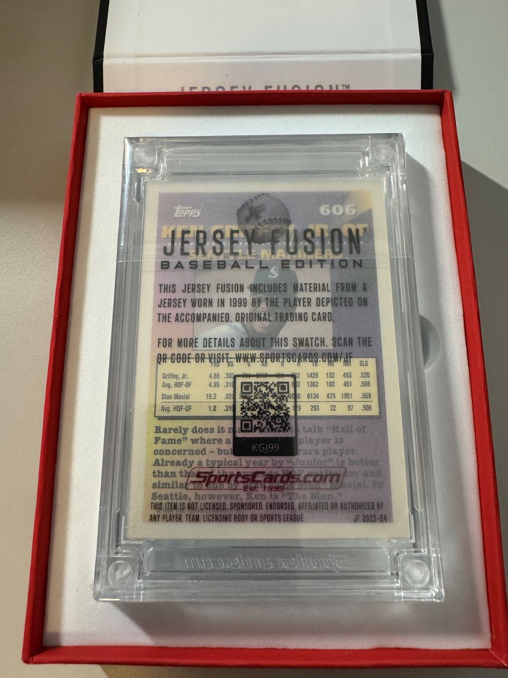Ken Griffey Jr. Game Used Swatch Karte Jersey Fusion! (Gebraucht) in ...