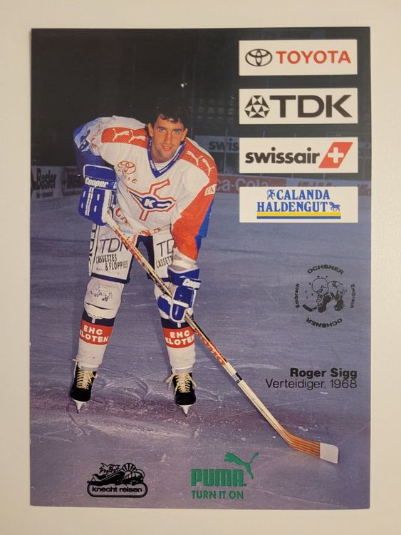 EHC Kloten 1992/93 Roger Sigg - Postkarte Meistersaison (Gebraucht) in ...