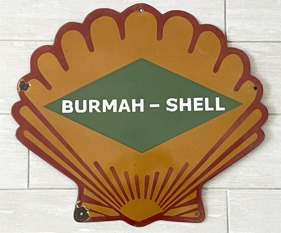Antik BURMAH-SHELL Emailschild 40er Jahr (Antik) in Geneve für CHF 106 ...