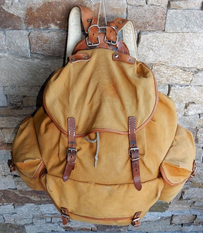 Vintage Rucksack aus Segeltuch und Leder ca. 40.0L! | Kaufen auf Ricardo