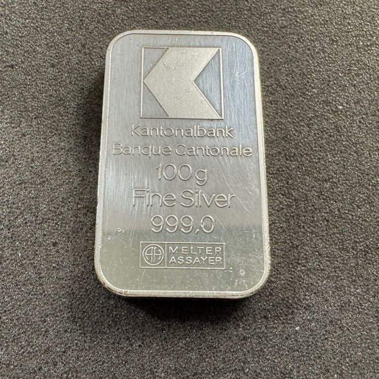 100 gramm Silber Barren Kantonal Bank (Gebraucht) in Reitnau für CHF ...