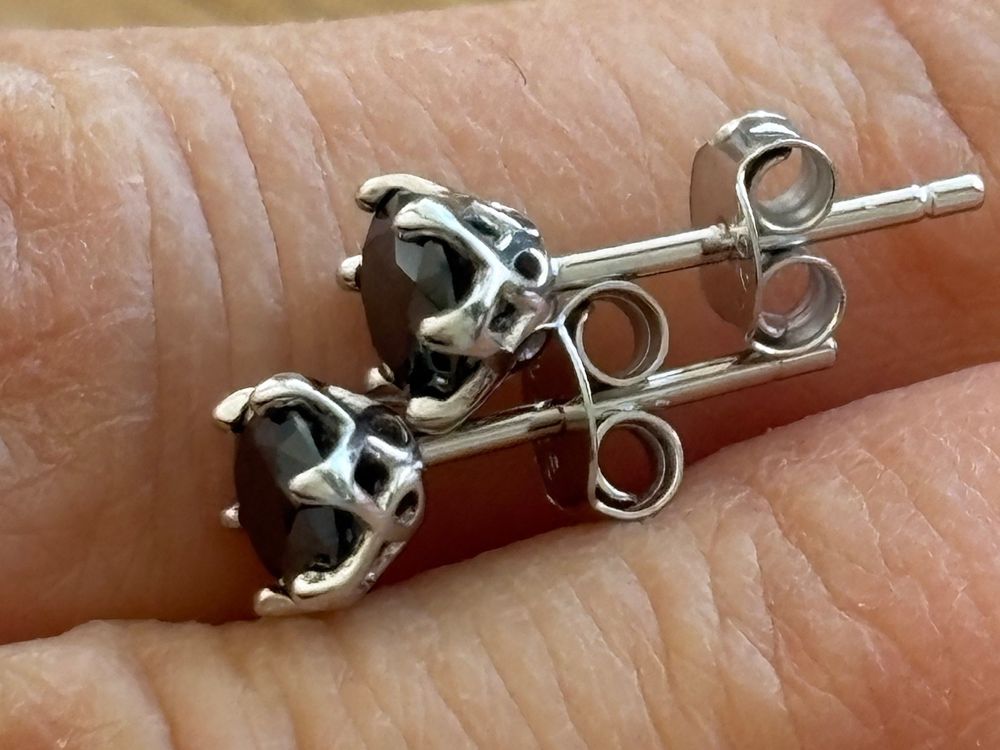 🖤Luxus Ohrstecker Zirkonia 2x 0,5 ct. S 925 sehr Brillant (Gebraucht ...