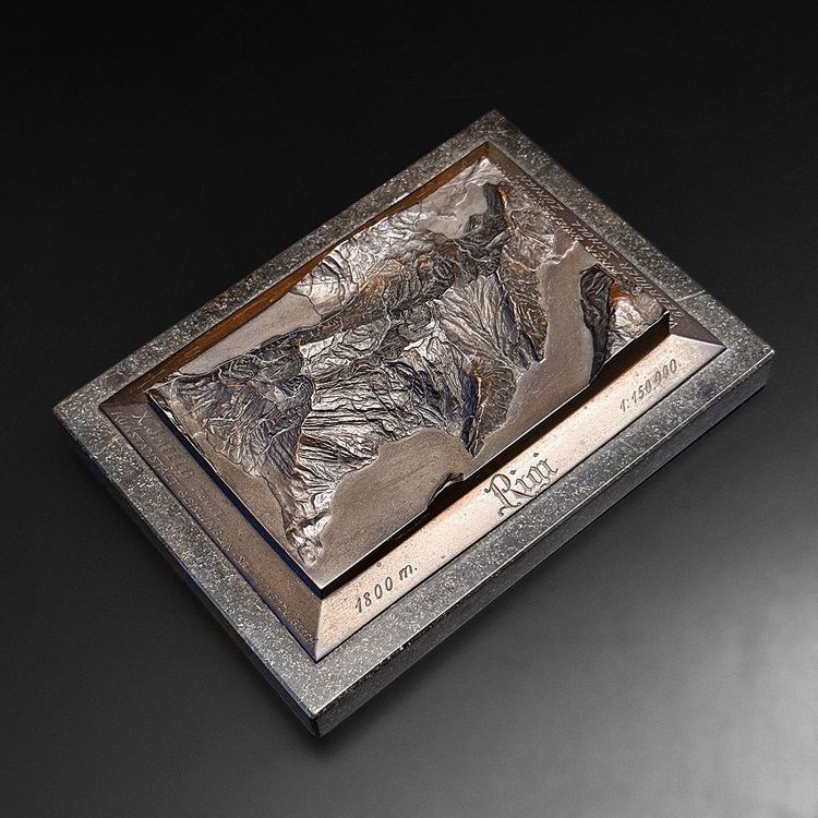 Bronze Rigi Relief von Xaver Imfeld / Geländemodell ca 1900 (Gebraucht ...