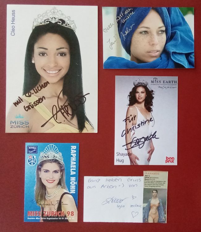 5 SEXY Miss Schweiz Model Fashion Autogramme (Gebraucht) in ...
