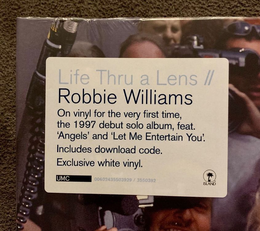 ROBBIE WILLIAMS Life Thru LP LTD EDITION of 600 WHITE VINYL! (Neu und ...