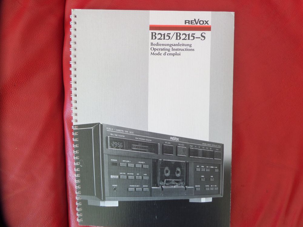 Revox B215/B215-S Tape Deck Bedienungsanleitung Top Zustand! | Kaufen auf Ricardo