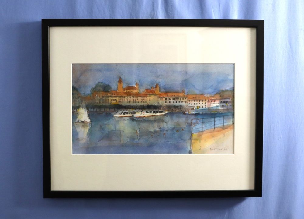 Walter Bachmann, Mischtechnik, "Rapperswil Sept. 2003". (Gebraucht) in ...