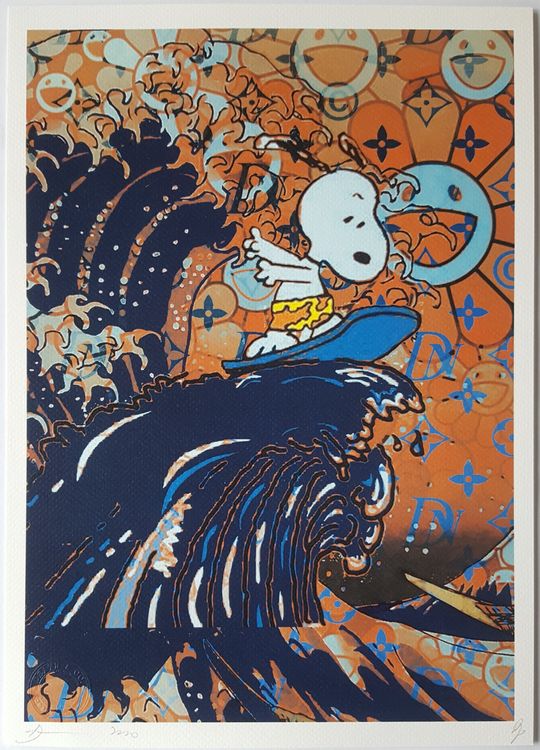 Death NYC Ltd Ed Druck " Snoopy Kanagawa Wave Surfing " (Neu (gemäss ...