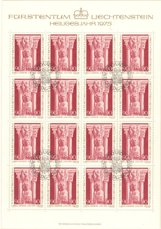 Kleinbogen Heiliges Jahr 1975 gestempelt Ersttag (Neu (gemäss Beschreibung)) in Mellingen für ...