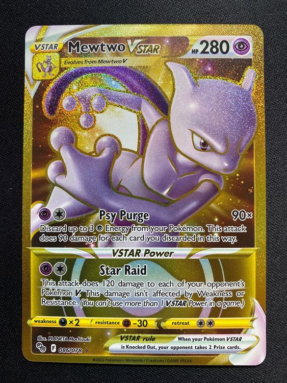 Mewtwo Vstar Gold - Pokemon Go - 86/78 - EN (Neu (gemäss Beschreibung ...