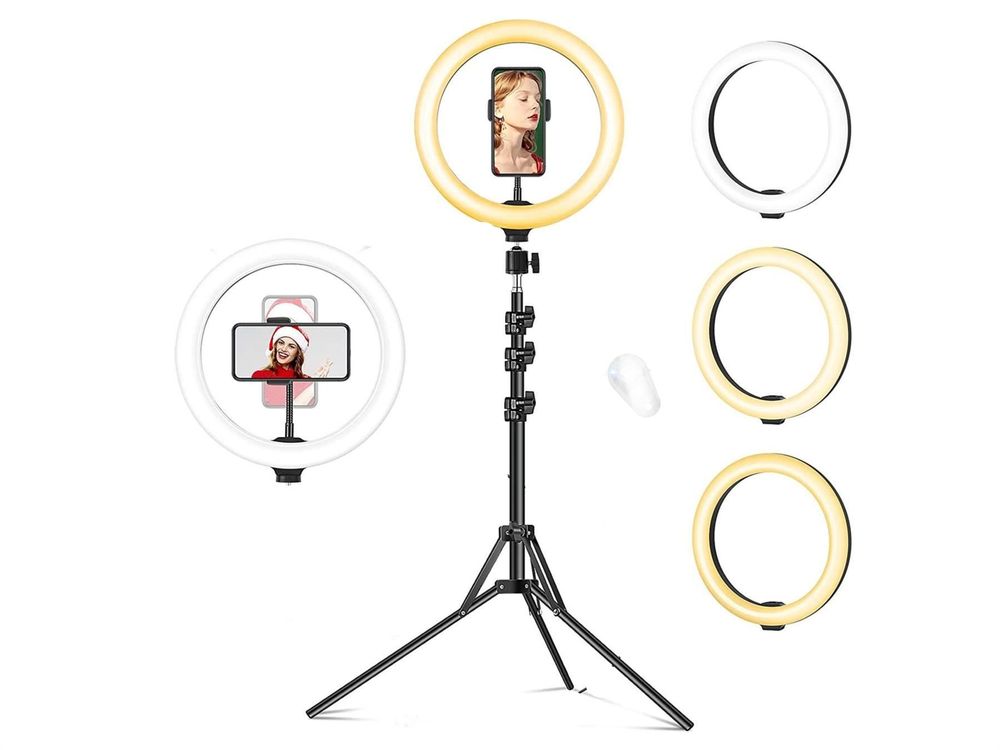 LED VLog Ringlicht-Kit mit Stativ Handy Halter JJC ZB-7 (Neu und ...