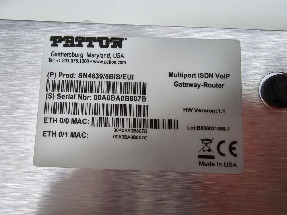 Multiport ISDN Voip Gateway router Patton (Gebraucht) in Illnau für CHF ...