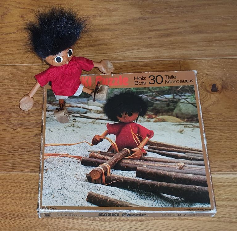 Baski Holzpuppe mit Baski Holzpuzzle der Flossbauer | Kaufen auf Ricardo