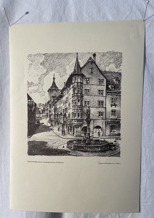 Original Lithographie von J. Nohl - Blick in die Oberstadt.. (Gebraucht ...